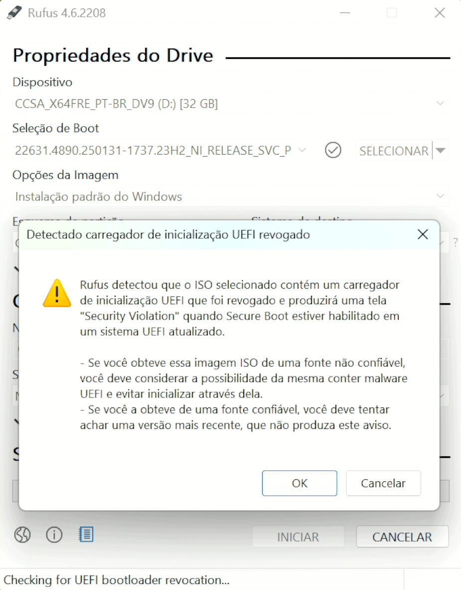 Cenários de Atualização do Certificado de Autorização Windows UEFI CA ...
