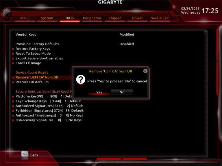 Cenários de Atualização do Certificado de Autorização Windows UEFI CA ...